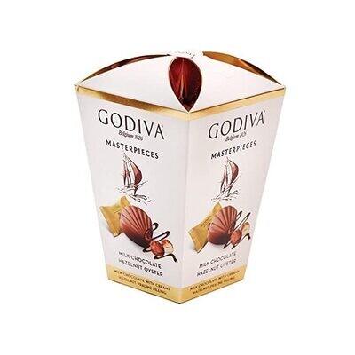 Godiva Masterpiece Milk Chocolate Hazelnut Oyster Gift Box 119gm – Nosh ...